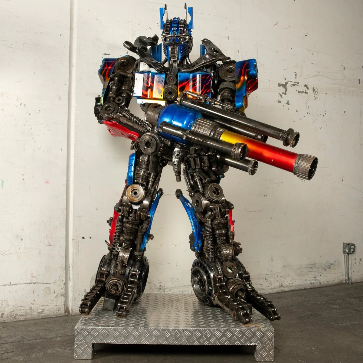 79" Optimus Prime Inspired Recycled Metal Art Sculpture – Xformerz